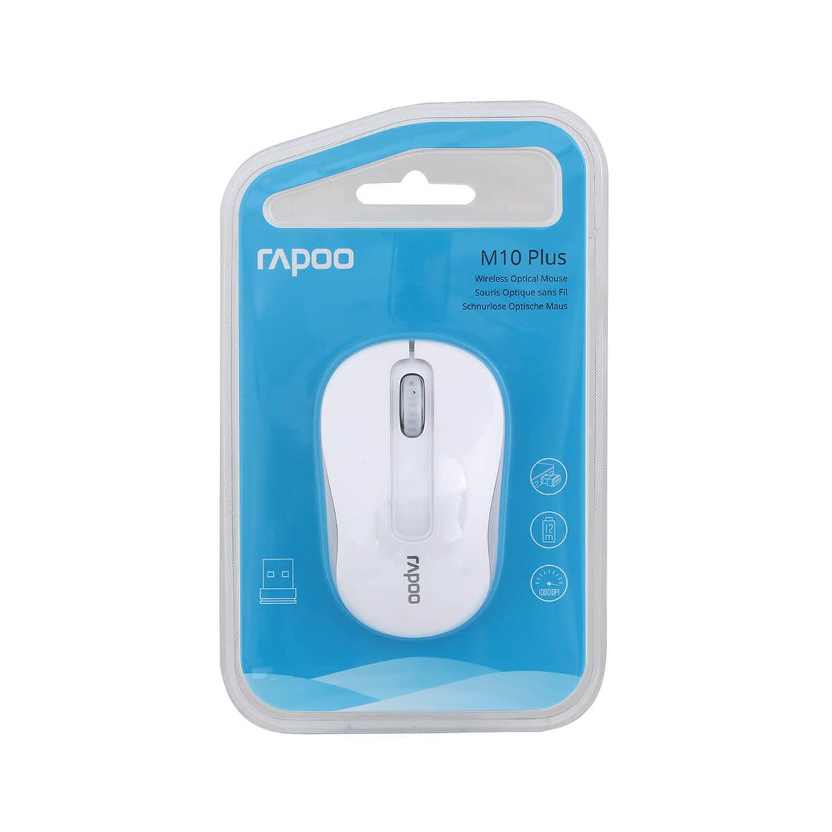 Rapoo M10 PLUSW Wireless Mouse, White | TopMarket Israel