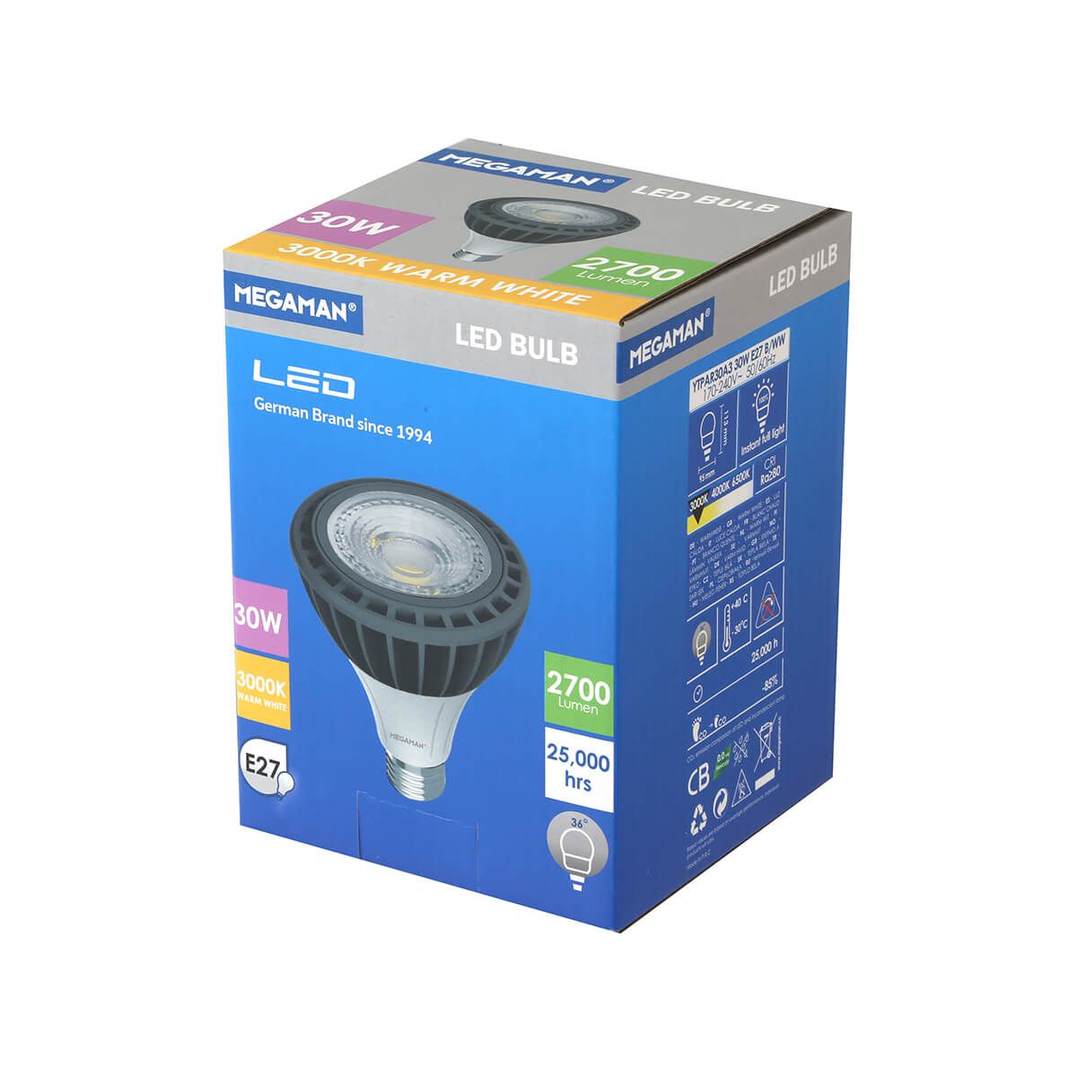 נורה אור חם 30W E27 PAR30 שחור :: נורות לד :: נורות :: תאורה :: מוצרים לבית