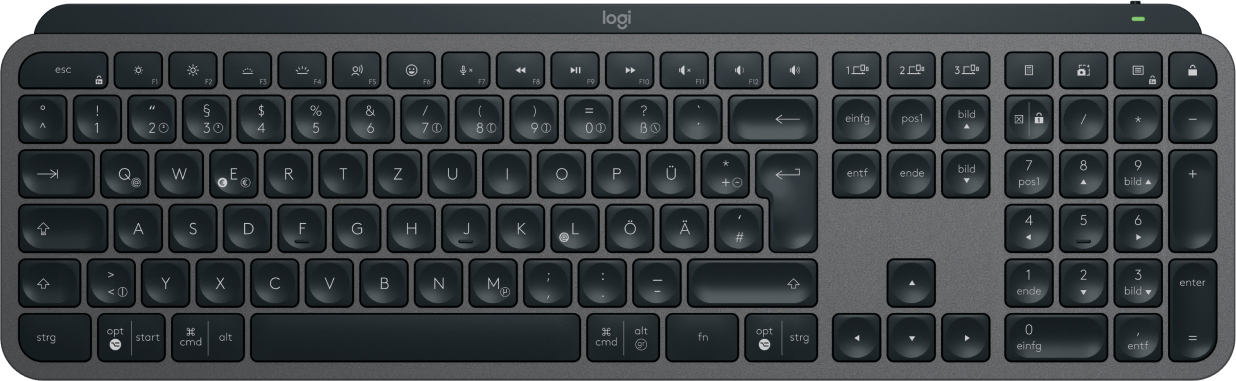 Logitech MX Keys S keyboard RF Wireless + Bluetooth QWERTZ German Graphite, 920-011565