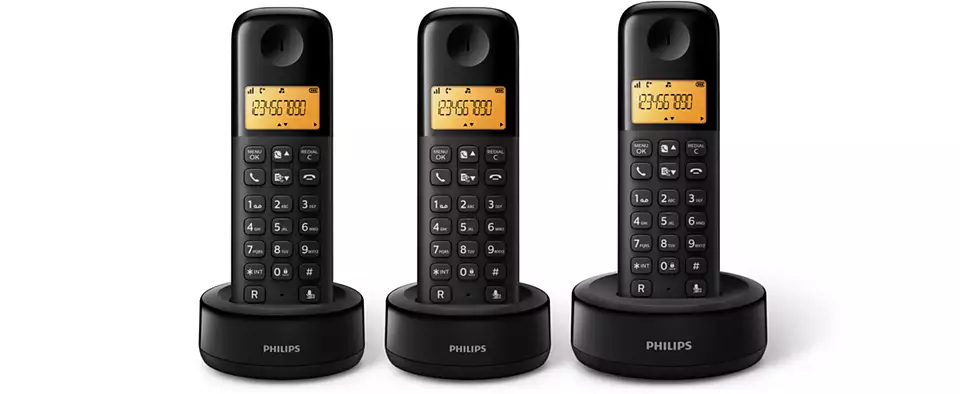 Philips D1602B DECT telephone Caller ID Black, D1602B/01