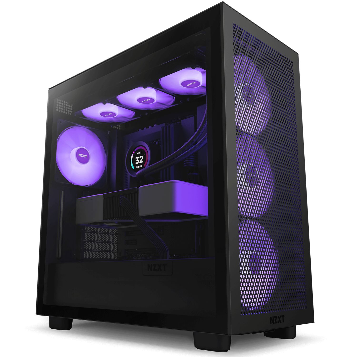 NZXT H7 Flow - RGB Midi Tower PC Case, Black :: מארזים :: חומרה