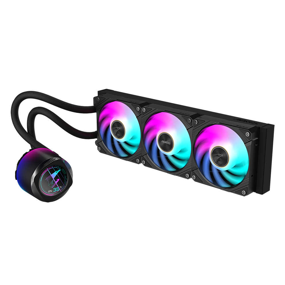 GIGABYTE AORUS WATERFORCE X II 360 AIO Liquid CPU Cooler- 3x120mm ARGB ...