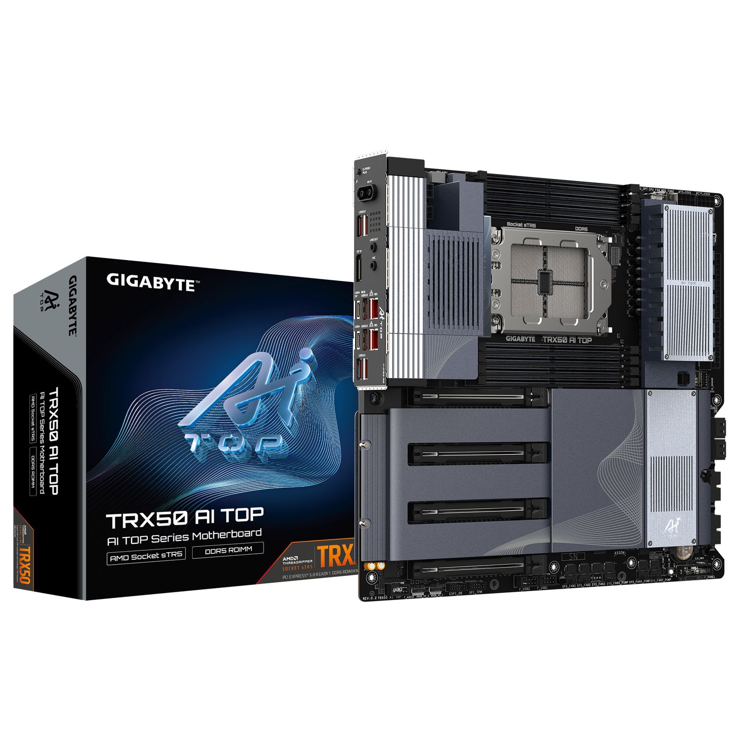 GIGABYTE TRX50 AI TOPMotherboard - Supports AMD Ryzen PRO 7000 CPUs, 16 ...