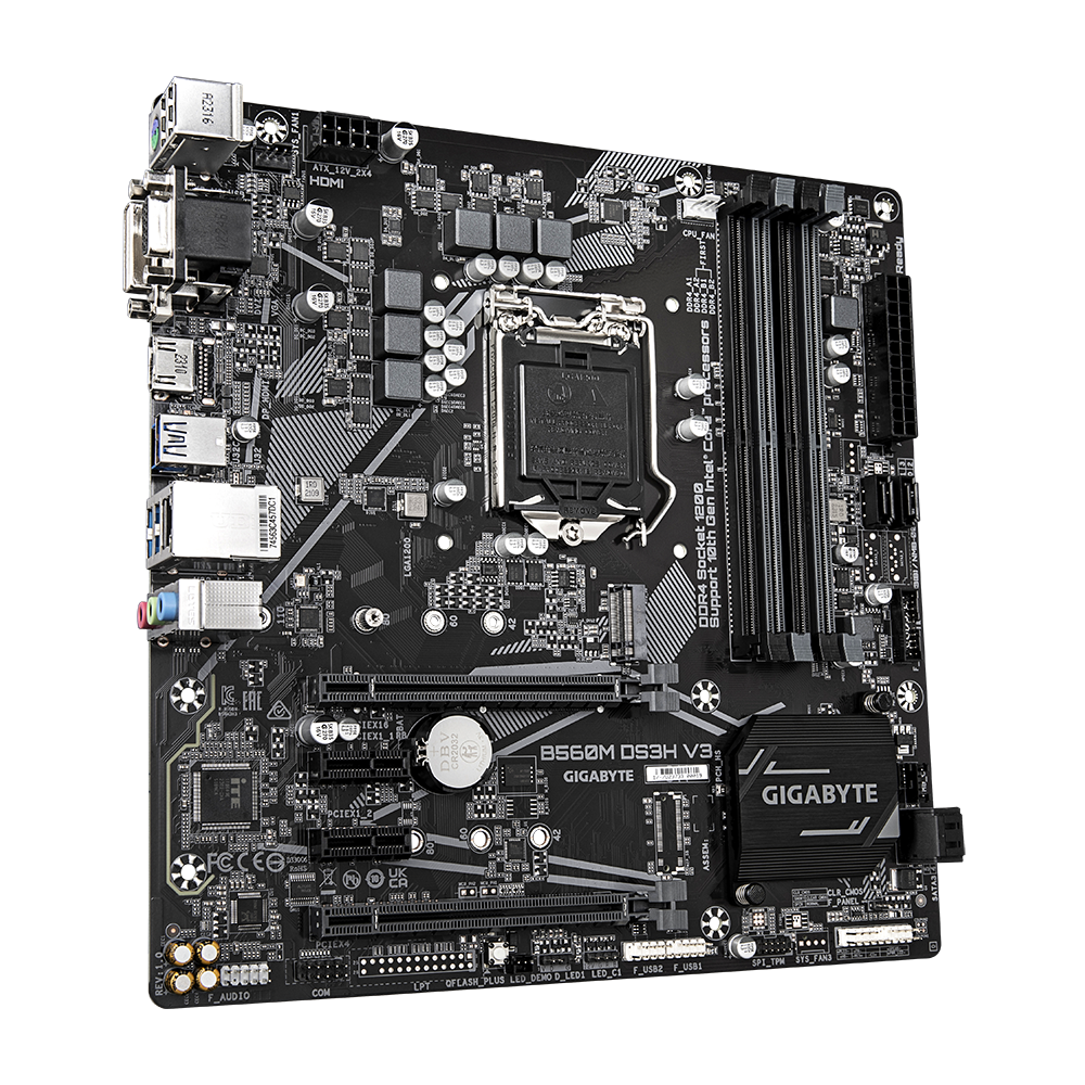 GIGABYTE B560M DS3H V3 Motherboard - Supports Intel Core 11th Gen CPUs ...