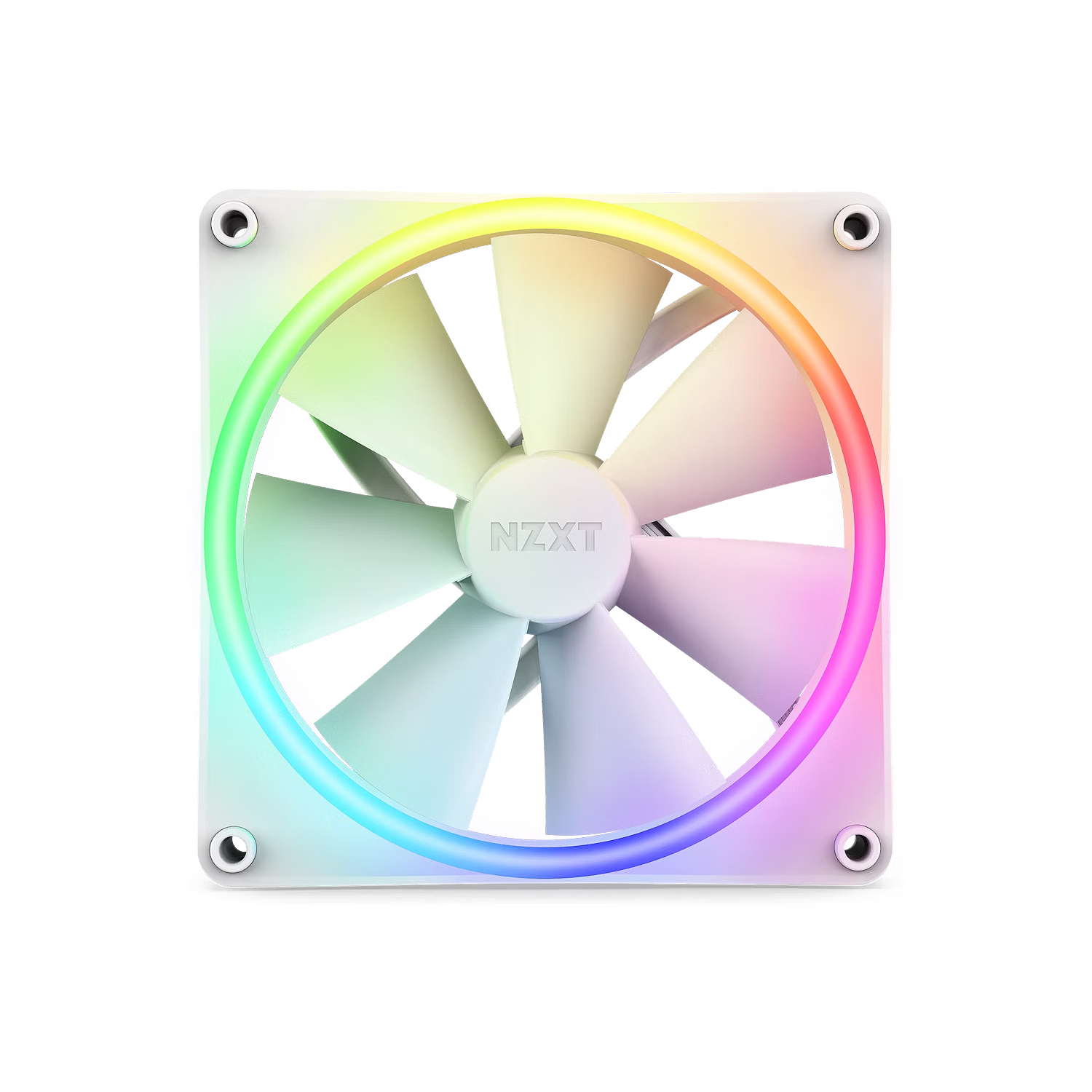 NZXT F140 RGB Duo - PC Case Fan, Dual-Sided RGB Fan, 140mm, White ...