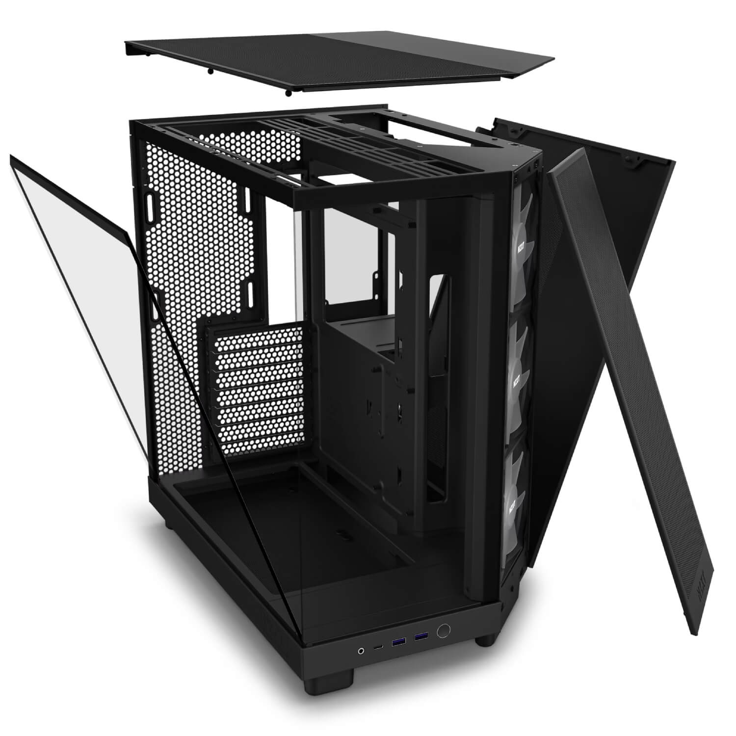 NZXT H6 Flow RGB - PC Case, Black | TopMarket Israel