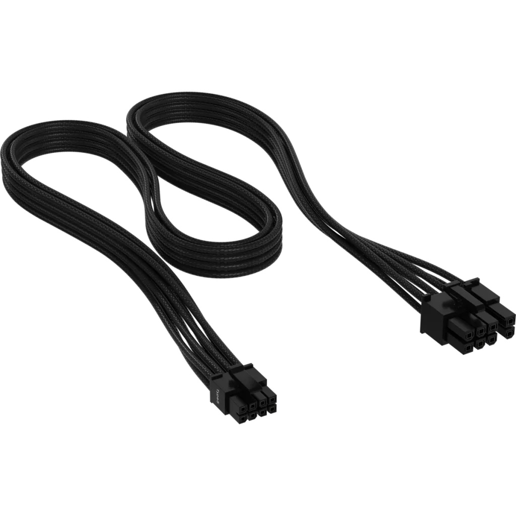 Corsair Premium Sleeved PCIe Type 5 Gen 5 Black Cable :: Internal Power ...
