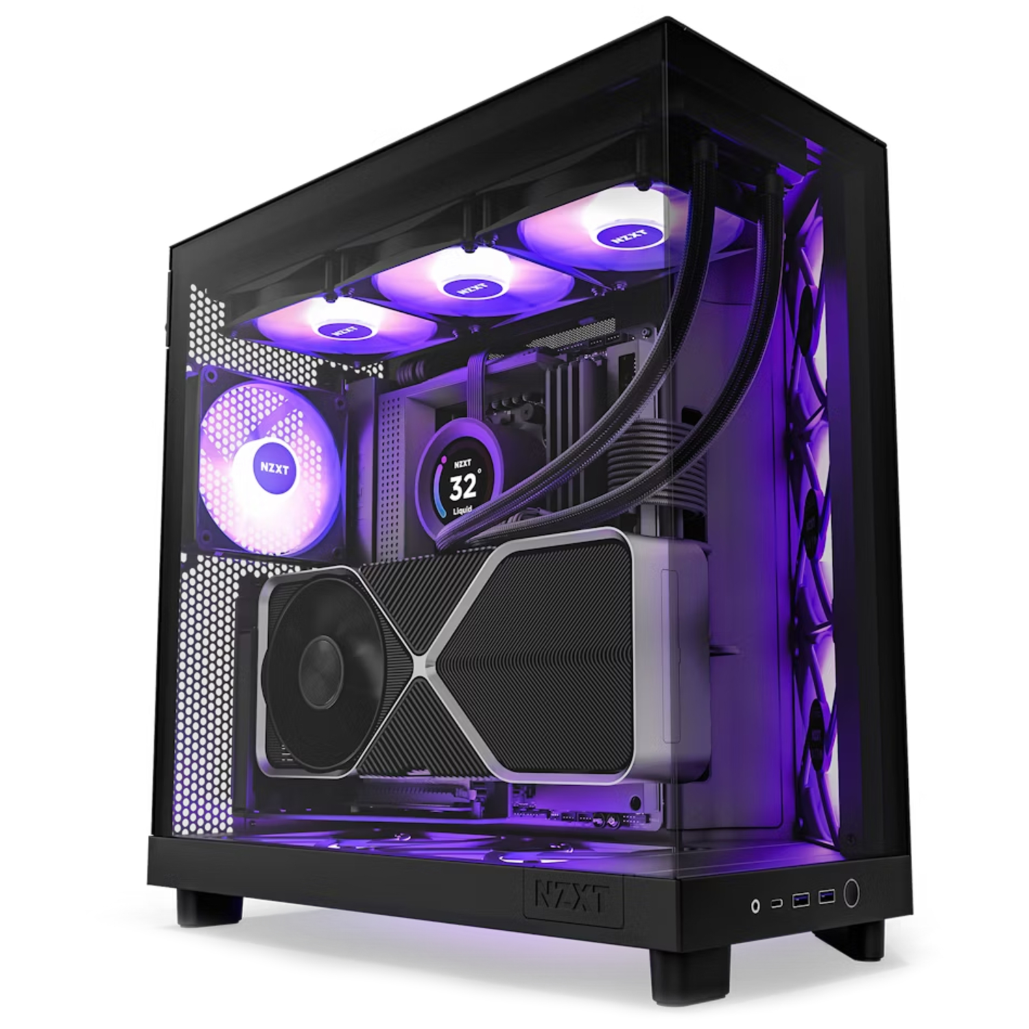 NZXT H6 Flow RGB - PC Case, Black :: מארזים :: חומרה