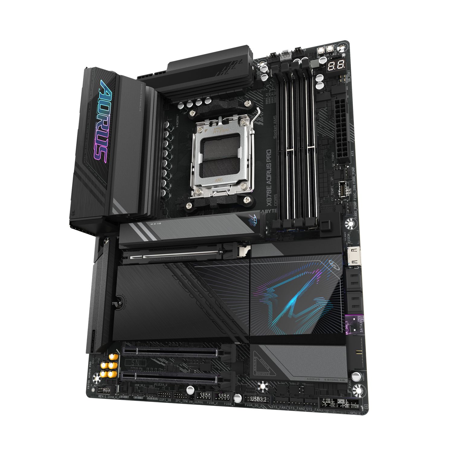 GIGABYTE X870E AORUS PRO Motherboard - Supports AMD Ryzen 9000 CPUs, 16 ...