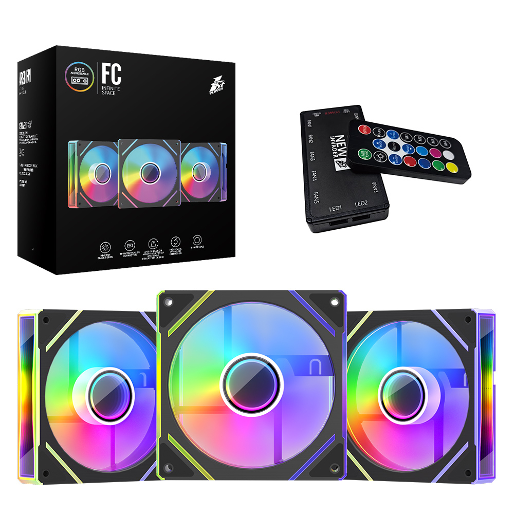 1STPLAYER FC-BK-3IN1 computer cooling system Computer case Fan 12 cm ...