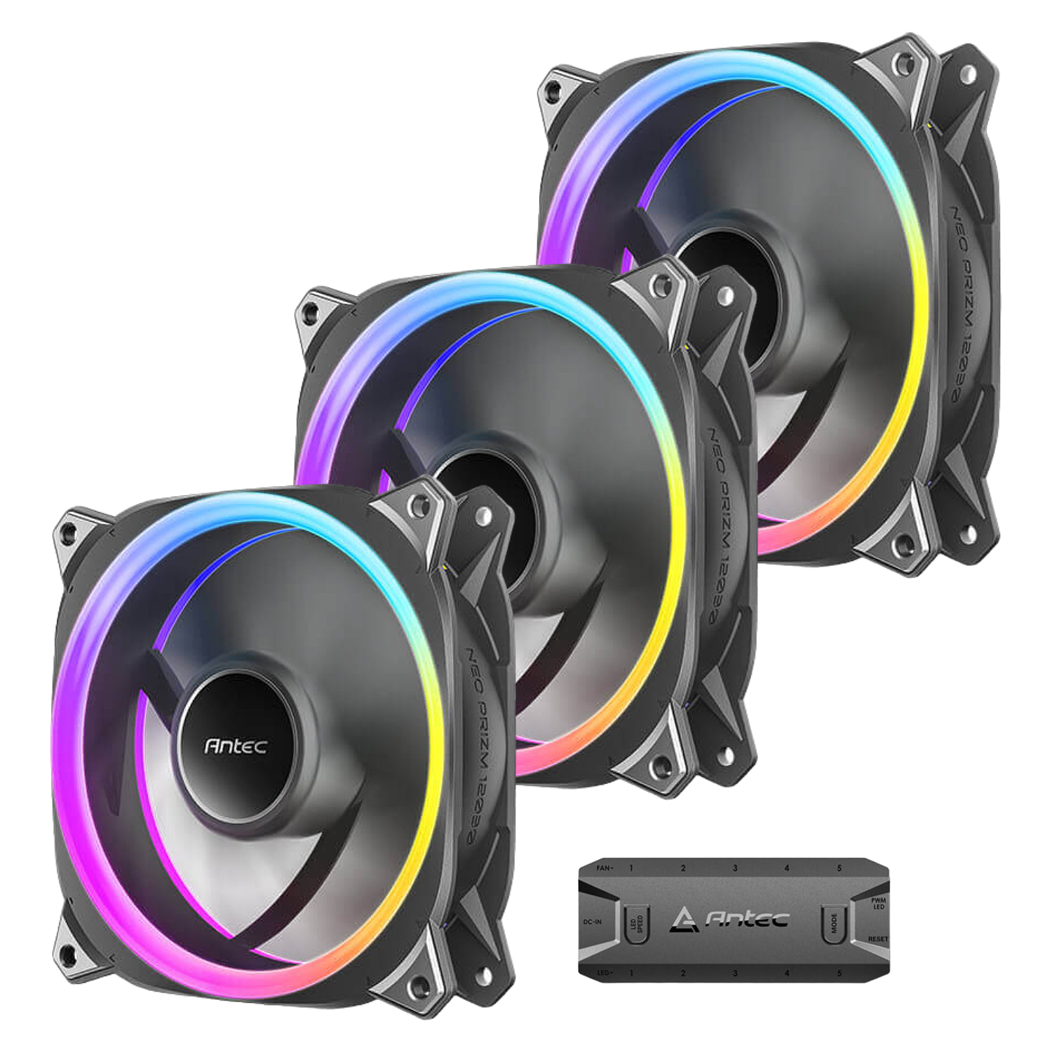 Antec Neo Prizm T3 - PC Case Fans (x3), 120mm, ARGB :: למארז מחשב נייח ...