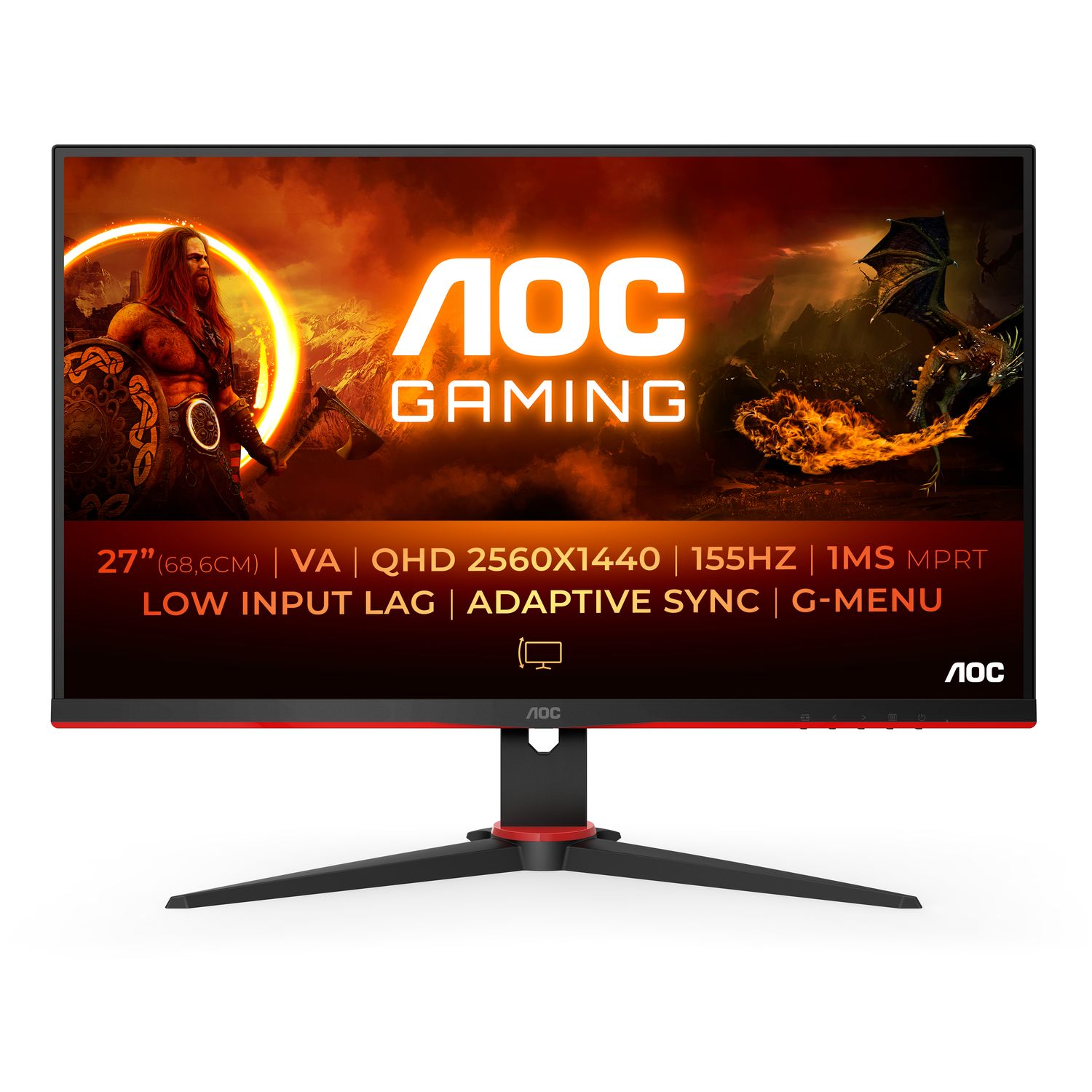 AOC G2 Q27G2E/BK computer monitor 68.6 cm (27") 2560 x 1440 pixels Quad ...