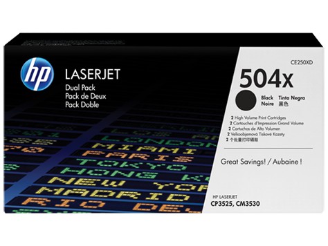 HP 504X 2-pack High Yield Black Original LaserJet Toner Cartridges ...