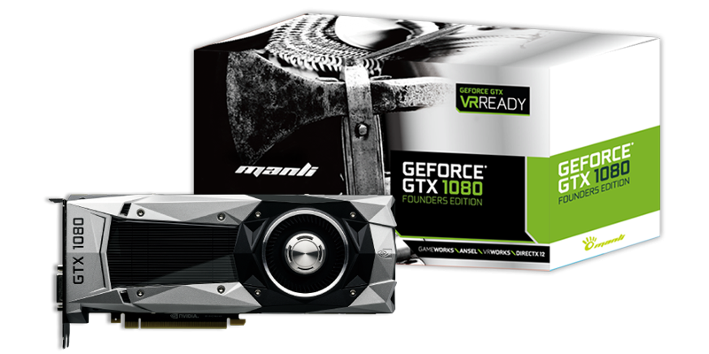 Manli Founders Edition GTX 1080 - 8GB, GDDR5, 256 Bit, DVI, HDMI, DP ...