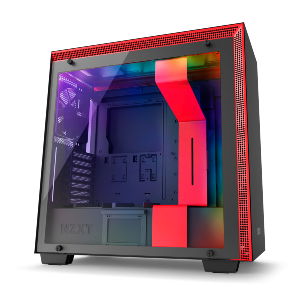 NZXT H700i - Gaming PC Case, Matte Black/Red :: מארזים :: חומרה