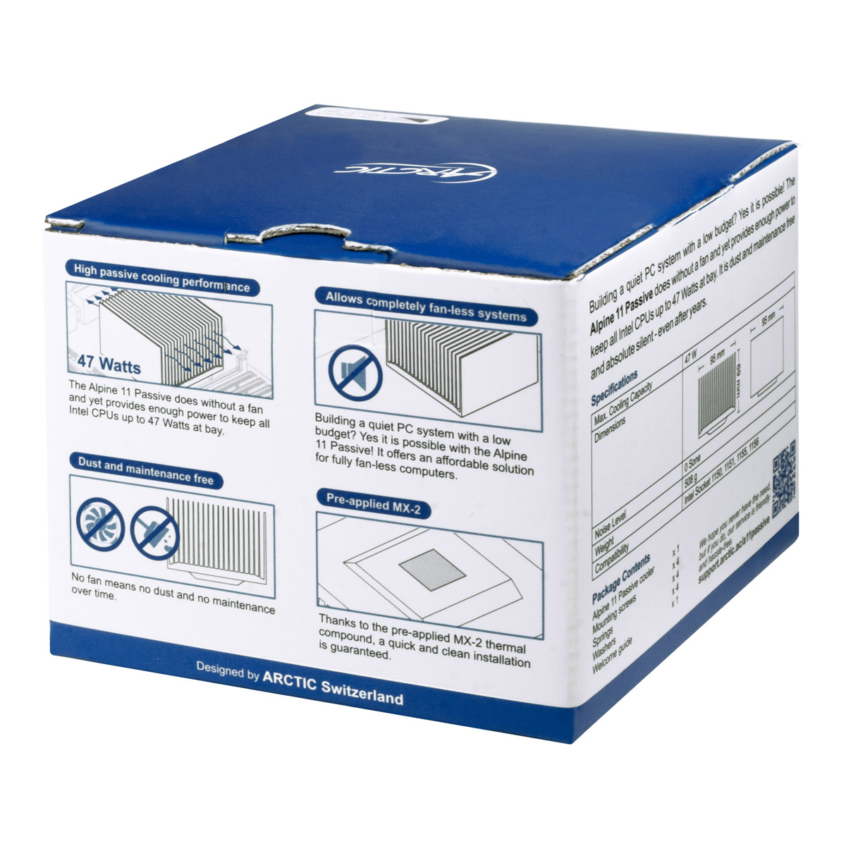 ARCTIC Alpine 11 Passive - Silent Intel CPU Cooler, ACALP00011A