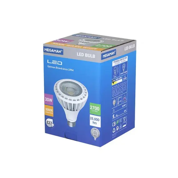 נורה אור חם 30W E27 PAR30 :: נורות לד :: נורות :: תאורה :: מוצרים לבית