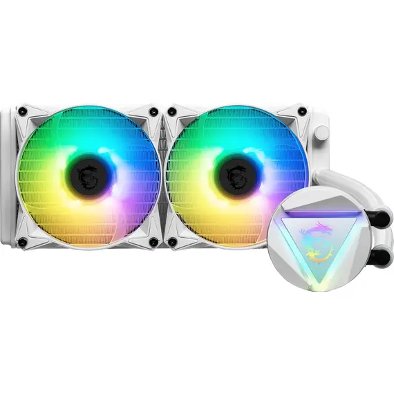 MSI MAG CORELIQUID 240R V2 WHITE Liquid CPU Cooler '240mm Radiator, 2x ...